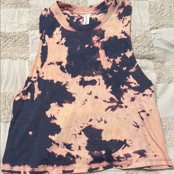 Tops | Tiedye Bleach Dye Razor Back Tank Womens Top | Poshmark